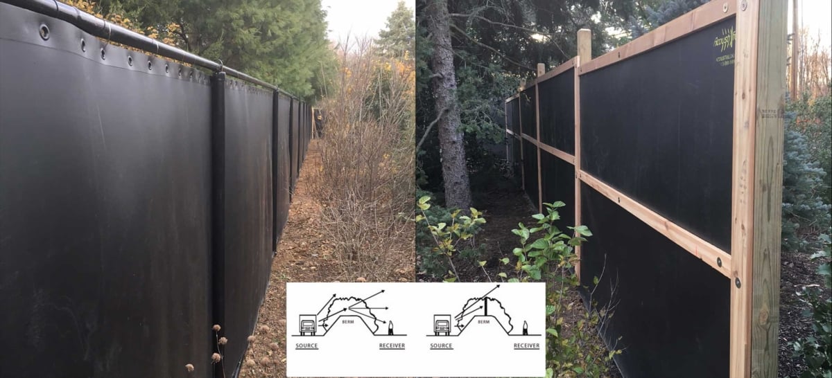 AcoustiFence On Berm Reduces Noise - Acoustiblok Website